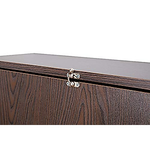 Basicwise Wall Mount Laptop Fold-Out Desk with Shelves, Brown,