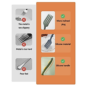 1 Pc Silicone Salad Forks Flexible Dessert Pasta Fruit Cooking Utensils Multi-function Spaghetti Server Whisking Serving Kitchen Tools(black)