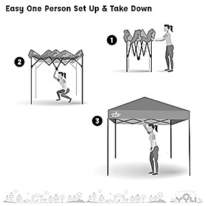 YOLI Taos EasyLift 100 10’x10’ Instant Pop-Up Canopy Tent with Carry Bag, Blue