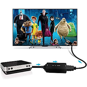 AMANKA RCA to HDMI, 1080P RCA Composite CVBS AV to HDMI Video Audio Converter Adapter with USB Charge Cable Compatible with PC Laptop Xbox PS4 PS3 TV STB VHS VCR Camera DVD