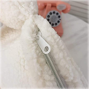 QQBOB Women Crossbody Bag Cartoon Chicken Pattern Large Capacity, Cute Casual Shoulder Bags Fleece Zipper Soft Plush Handbags, Gifts for Friends Daughter Girlfriend White