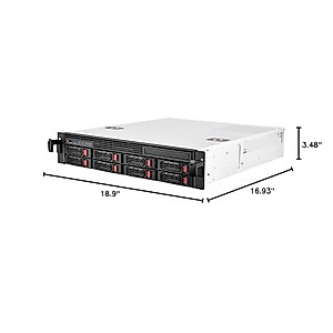 Silverstone RM21-308 2U Rackmount Server Case with 8 X 3.5 Hot Swap Bays Micro-ATX Support RM21-308-x