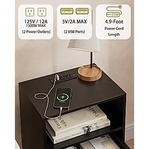 Aobafuir Wood Nightstand, Night Stand for Bedroom, Bedside Table with Drawers, Farmhouse End Table with Storage for Living Room (Modern)