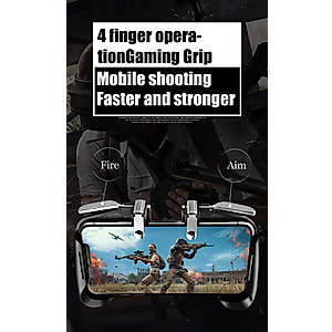 Mobile Game Controller for PUBG/Call of Duty/Fortnite Gaming Grip L1 R1 Portable Phone Trigger Joystick Gamepad for 4-6.5 inches iOS & Android Phone