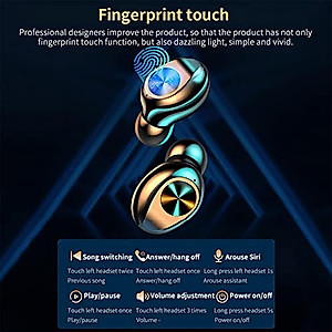 Wireless Earbug Bluetooth 5.0 Headphones, Hi-Fi Sound Quality Wireless Earphones with Wireless Charging Case Digital LED Intelligence Display, IPX7 Waterproof Sports Headset in-Ear with Mic