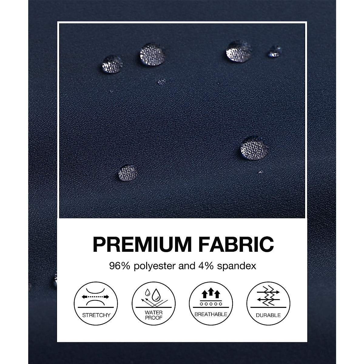 Mens Work Pants Golf Slim Fit Dress Business Casual Pants Waterproof High Waisted Tapered Pants with Pockets Navy,32Wx32L