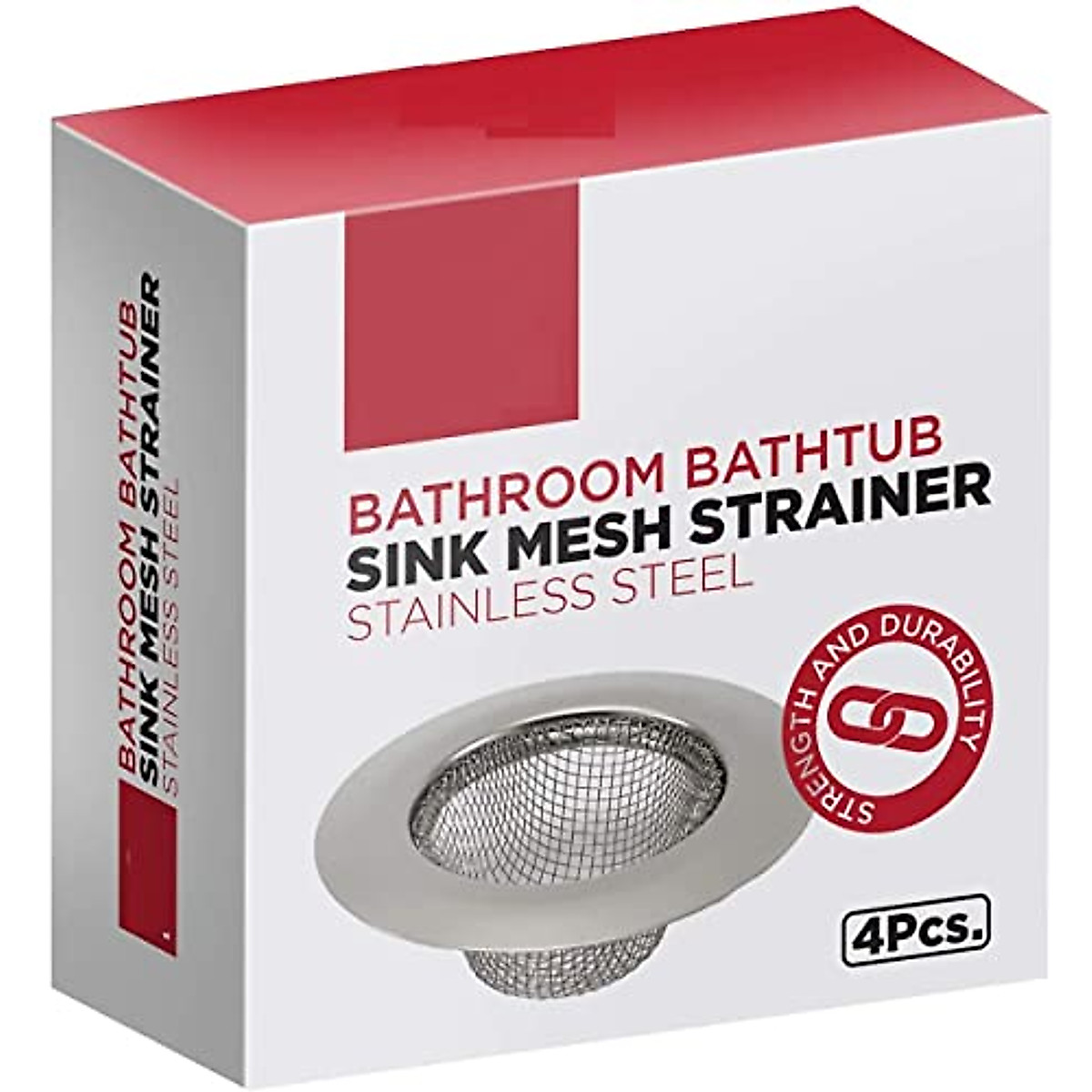 4pcs Bathroom Bathtub Sink Mesh Strainer Stainless Steel (Pack of 4)