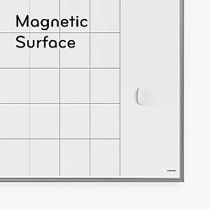 U Brands Magnetic Monthly Calendar Dry Erase Board, 16 x 20 Inches, Silver Aluminum Frame, Magnet and Marker Included (361U00-01),Silver Frame