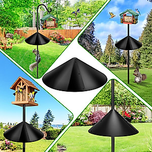 PP Squirrel Proof Baffle, Pole Mount Squirrel Guard Stopper for Outdoors Bird Feeder Pole - (Black, 16inch,1 Pack)
