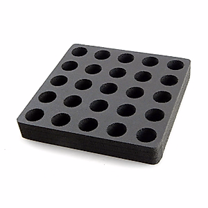 Polar Whale Vial Rack Black Foam Storage Rack Holder Organizer Stand Transport Holds 25 Vials Fits up to 24mm Diameter