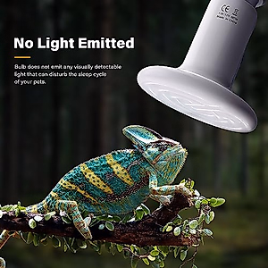 YSSOA 100W Ceramic Heat Emitter, Reptile Heat Bulbs, Ceramic Heat Lamp for Reptiles, Amphibian, Chicken, Dog, Cat, 2 Pack, White