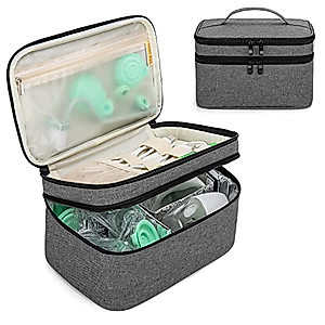 BAFASO Breast Pump Bag Compatible with Willow and Elvie Breast Pump or Momcozy S12 Pro, Carrying Case for Wearable Breast Pump and Extra Parts, Gray