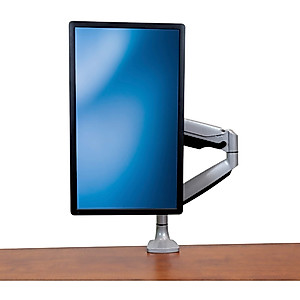 StarTech.com Desk Mount Monitor Arm - Full Motion Articulating - Monitors 12 to 34 Adjustable VESA Single Monitor Arm - Desk & Grommet Clamp -Silver (ARMPIVOTHD)