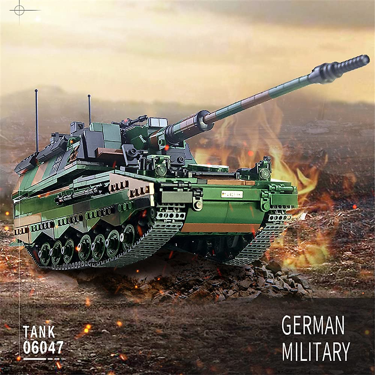 MEOA Germany Military Building Sets 1345pcs Panzerhaubitze 2000 Self-Propelled Cannon Building Blocks Bricks Stem Toys for Boys