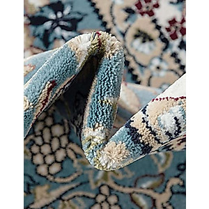 Unique Loom Narenj Collection Area Rug - Bristol (10' Square, Blue/Beige)