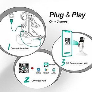3D Printer Camera, Mintion Beagle Camera for 3D Printer, Remote Monitoring, Plug&Play, WiFi Connection, Auto Generate Time-Lapse Video, Support PC/APP, with 32G Micro SD Card
