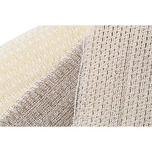 Exfoliating Washcloth [Made in Japan] Shower Back Scrubber, Plastic-Free 100% Natural and Plant-Based Loofah [Eco Friendly Loofah for Women and Men] (3pcs Set (Cotton, Linen and Silk))