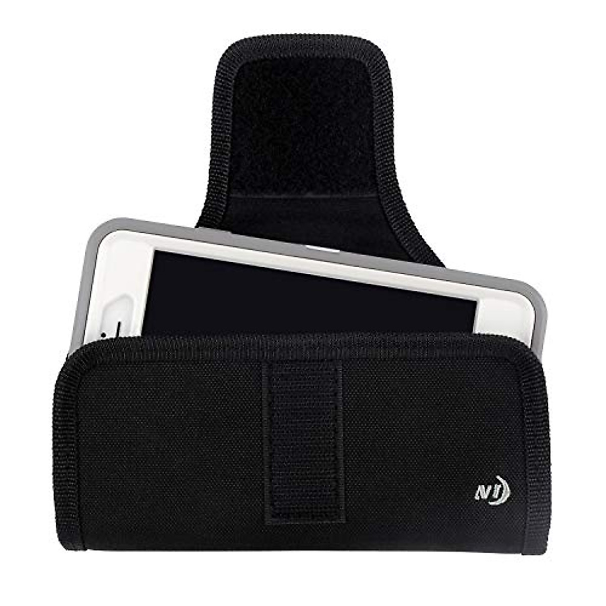 Nite Ize Fits All Phone Holster - Vertical or Horizontal Protective, Clippable Cell Phone Holder for Your Belt Or Waistband - Horizontal - Extra Large - Black