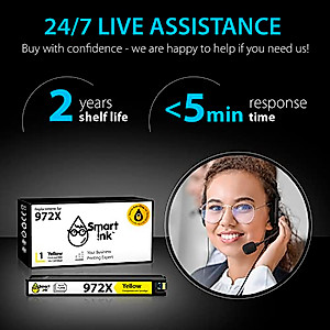 Smart Ink Compatible Ink Cartridge Replacement for HP 972X 972 X (Yellow) to use with PageWide Pro 477dw 577dw 452dw 477dn 452dn 577z 552dw P55250dw Printers