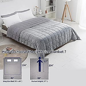 Sualvida Reversible Weighted Blanket King Size (25lbs, 88''x104''), Warm Short Plush and Cool Tencel Fabric Double-Sided Weighted Blanket California King Size for All Season Use