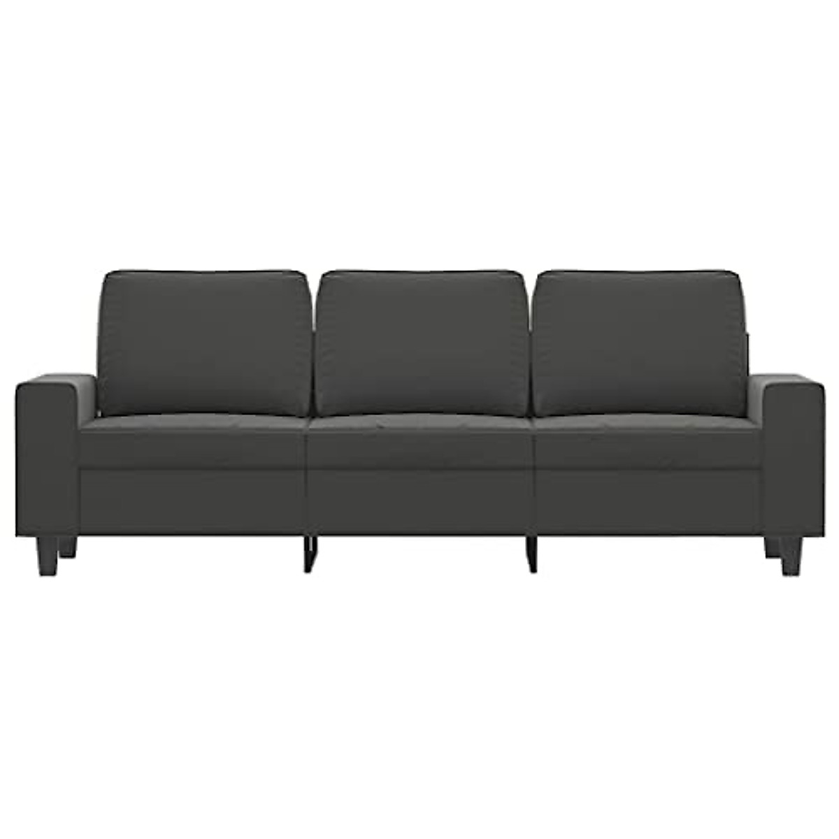 vidaXL 3-Seater Sofa Dark Gray 70.9" Microfiber Fabric