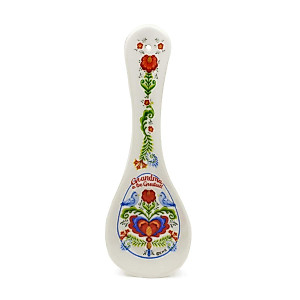 Decorative Ceramic Kitchen Spoon Rest by E.H.G | Birds Artwork "Grandma is the Greatest"
