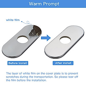 BWE 6 Inch Bathroom Vessel Vanity Sink Faucet 4" Hole Cover Deck Plate Escutcheon Chrome