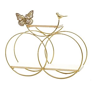 Unknown1 Floating Shelves Wall Mounted Set Golden Color Butterfly Shelf Gold Metal Storage