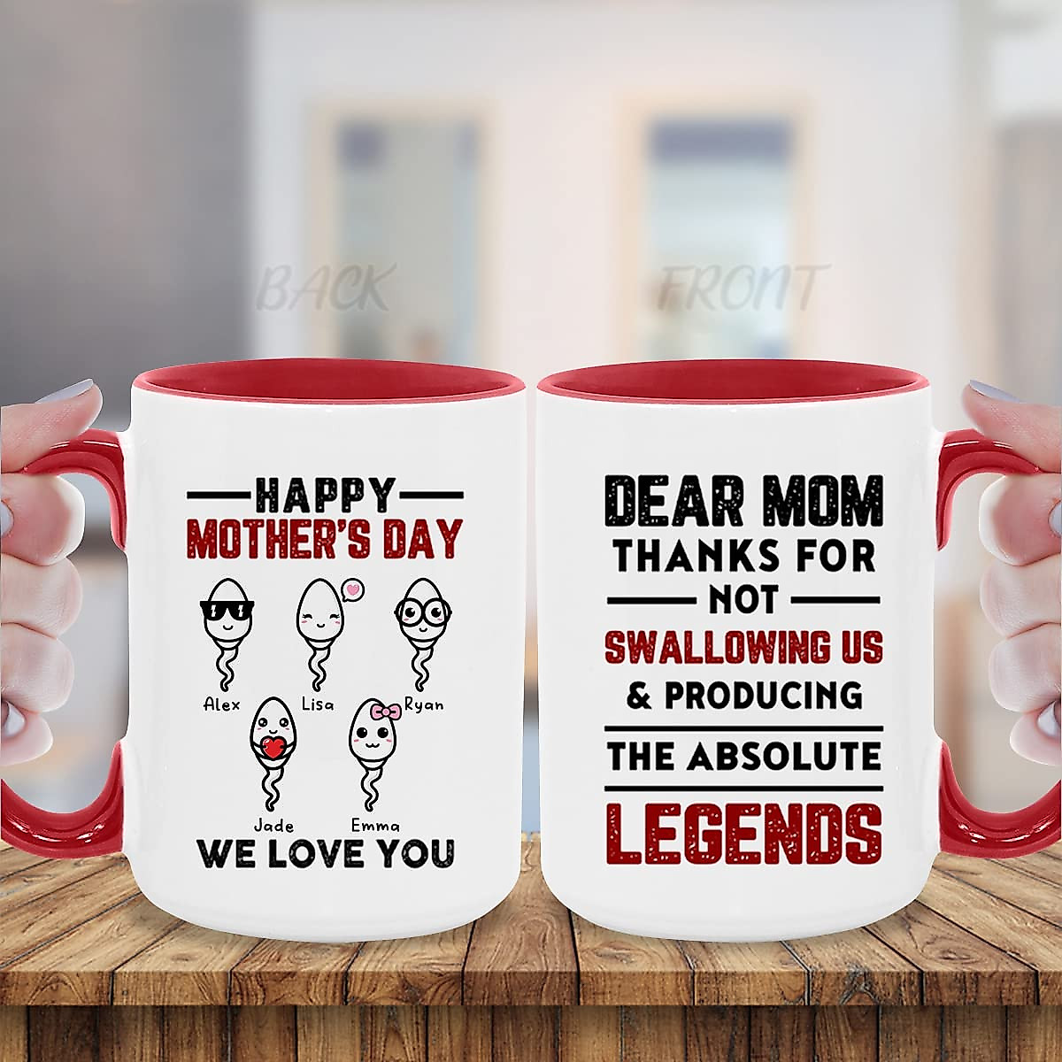 Personalized Tumbler For Mom From Daughter Son Thanks For Not Swallowing Me Funny Sperms Gifts For Mother Custom Name Stainless Steel 20 Oz Insulated Travel Cup For Birthday Mothers Day