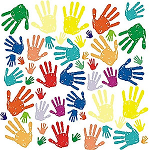 Maydahui 50PCS Colorful Handprint Wall Decal Paint Splash Decor Stickers Peel and Stick DIY for Kids Room Nursery Playroom Home Decoration