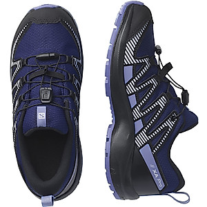 Salomon XA PRO V8 CLIMASALOMON Waterproof Trail Running Shoes, Astral Aura/Black/Purple Heather, 7.5 Big Kid