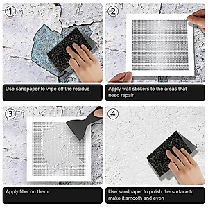 10pcs Drywall Patches, 4x4 Inch Self Adhesive Wall Hole Repair Patches Dry Wall Patch Repair Kit Screen Patch Repair Kit for Broken Walls Repairing or Ceiling Filler