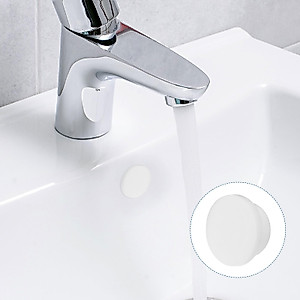 uxcell 16pcs Sink Overflow Rings, Bathroom Kitchen Basin Trim Bath Sink Hole Round Semi-Open Hole Silicone Overflow Drain Cover Insert in Hole (White)