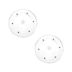 FarBoat 2Pcs 7-Inch Plastic Turntable Acrylic Turntable Organizer Plastic for Kitchen Cabinets Spice Rack Table Cake Pantry Decoration (Clear)