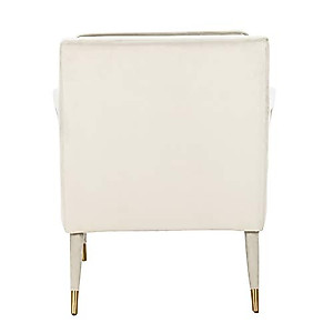 Safavieh Home Mara Retro Glam Silver Velvet and Gold Tufted Accent Chair