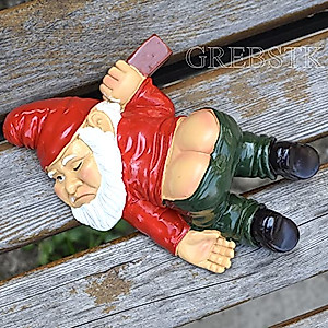 GREBSTK Drunk Gnome Statue Garden Gnome Outdoor Statues Garden Sculpture Decoration Garden Figurine Art