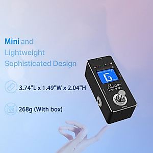 Rowin Guitar Tuner Pedal High Precision Chromatic Tuner with LCD Display for Guitar Bass Voline True Bypass LT-901