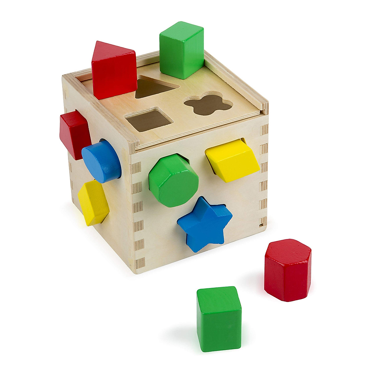 Melissa & Doug Shape Sorting Cube Classic Wooden Kids Toy (Best for 2, 3, and 4 Year Olds) & Rainbow Stacker Classic Toy (Best for Babies, 18, 24 Month Olds, 1 and 2 Year Olds)