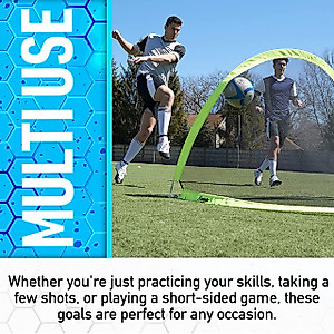 Franklin Sports Pop-Up Dome Shaped Goals-6' x 4' (2 Pack), Yellow, Large (2 Goals)