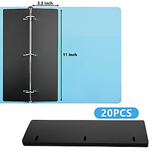 20 PCS Flat Sheet Lifters, Sheet Flatteners, Sheet Lifters Binders, Plastic Sheet Lifters, Protect Binder Page Sheet for 11-Inch x 8-1/2-Inch 3 Ring Binder, D Ring Binders