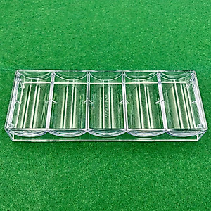 SEETOOOGAMES Poker Chip Tray Rack - Clear Acrylic Poker Chip Holder - Chip Storage Display Case for Texas Hold'em, Blackjack, Gambling, Poker Clubs, Parties or Home Casino Nights - 10 Pack