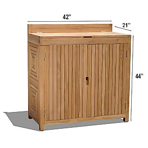 Solvang Teak Storage Cabinet Grade A Teak Wood Outdoor Patio #23SoCb