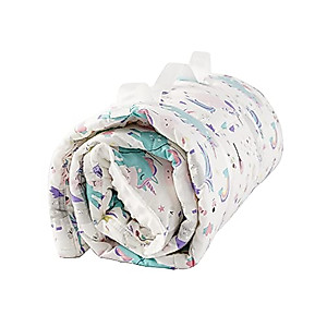 Bunnikins & Clover Toddler Nap Mat with Removable Pillow, Cotton Nap Mats for Preschool, Easy Clean Toddler Nap Pad for Kindergarten, Kids Sleeping Bag for Travel Camping