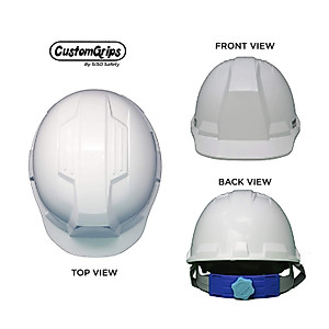 CustomGrips by SISO Safety ANSI Z89.1 Customizable Polished 6 Point Suspension Safety Hard Hat for Heat Protection, Construction Helmet, Front and Side Impact Protected, Fully Adjustable