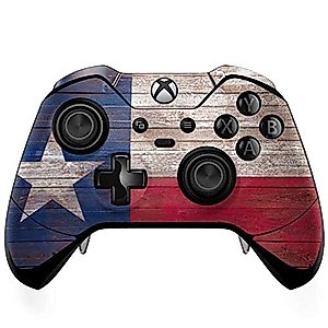Skinit Decal Gaming Skin Compatible with Xbox One Elite Controller - Originally Designed Texas Flag Dark Wood Design