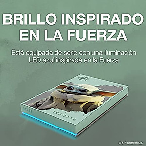 Seagate Grogu Drive Special Edition FireCuda External Hard Drive 2TB Officially-Licensed - 2.5 Inch USB 3.2 Gen 1 forced inspired Blue LED lighting with Rescue Services (STKL2000404)