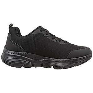 Skechers Women's Athletic lace up Arch Fit Sr Health Care Professional Shoe, Black, 8