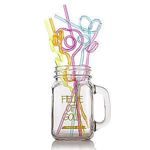 DLOnline Pack of 60 Crazy Loop Straws, Crazy Reusable Drinking Straws Silly Colorful Reusable Drinking Straws, Great For Parties, Carnivals, Fun, BPA and PFOA Free