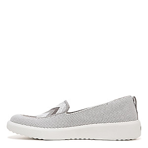 BZees Womens March On Moc Slip-on Loafer, Oyster Grey Chevron Knit, 8 US