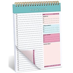 To Do List Notepad - 140 Pages Daily Planner Notepad Double Side Use To Do List Notebook, 6.5" X 9.8" Task Planner Organizer with Checklist for Productivity Colorful
